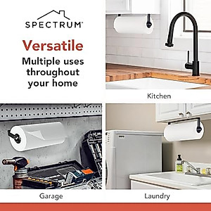 Spectrum Diversified Wall Mount Holder Easy Installation, Under Kitchen Cabinet Paper Towel Dispenser, Use, White