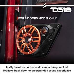 DS18 BRO-BD-LR Speakers Panels for Ford Bronco 6th Gen 4 Door - Back Doors Speakers and Tweeter Panels - Fits 2X 6.5 Speakers and 2X 2.3 Tweeters - Pair (Left & Right)