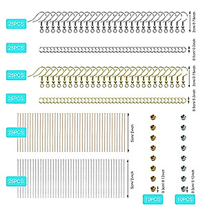 Allazone Natural Chip Gemstone Beads Set, 24 Style 1050 PCS Natural Gemstone Beads Kit Ear Hooks, Pendant Accessories, Pliers for Jewelry Necklace Bracelet Earring Making DIY Crafts