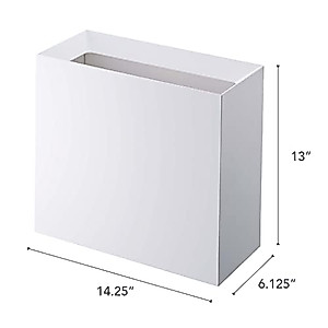 Yamazaki Home Modern Garbage Waste Basket with Handle | Plastic | Trash Can, One Size, White