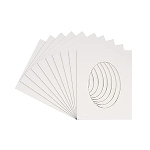 CountryArtHouse White Acid Free 18x24 Oval Picture Frame Mat with White Core Bevel Cut for 13x19 Pictures - Fits 18x24 Frame - Pack of 25 Matboard Show Kits with Acid Free Backings & Clear Bags
