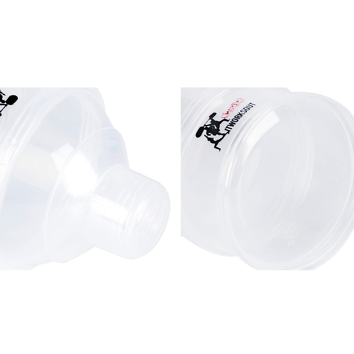 ITWORKSOUT Supplement Powder Dispenser,Protein Powder dispenser,Vitamins container,Travel friendly,Multi-Purpose,supplement Storage Container,BPA Free,3 Compartments,Transparent,funnel dispenser