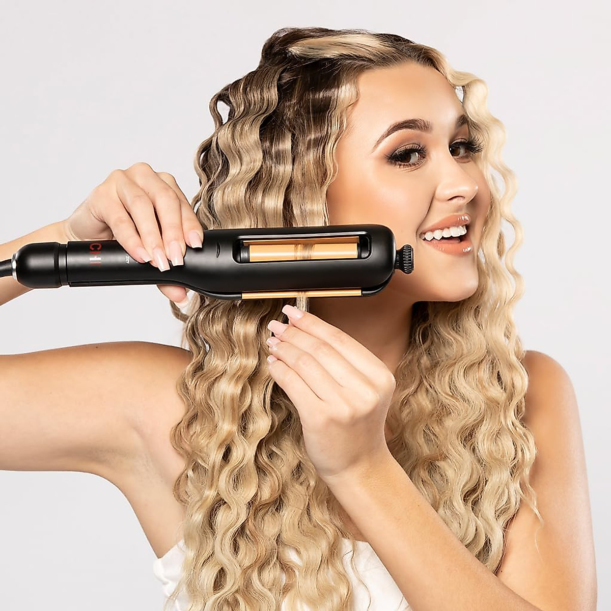 CHI Multi-Wave Styler, Hair Waver With Adjustable Barrel For Customizable Waves, Reduces Frizz & Increases Shine, Black