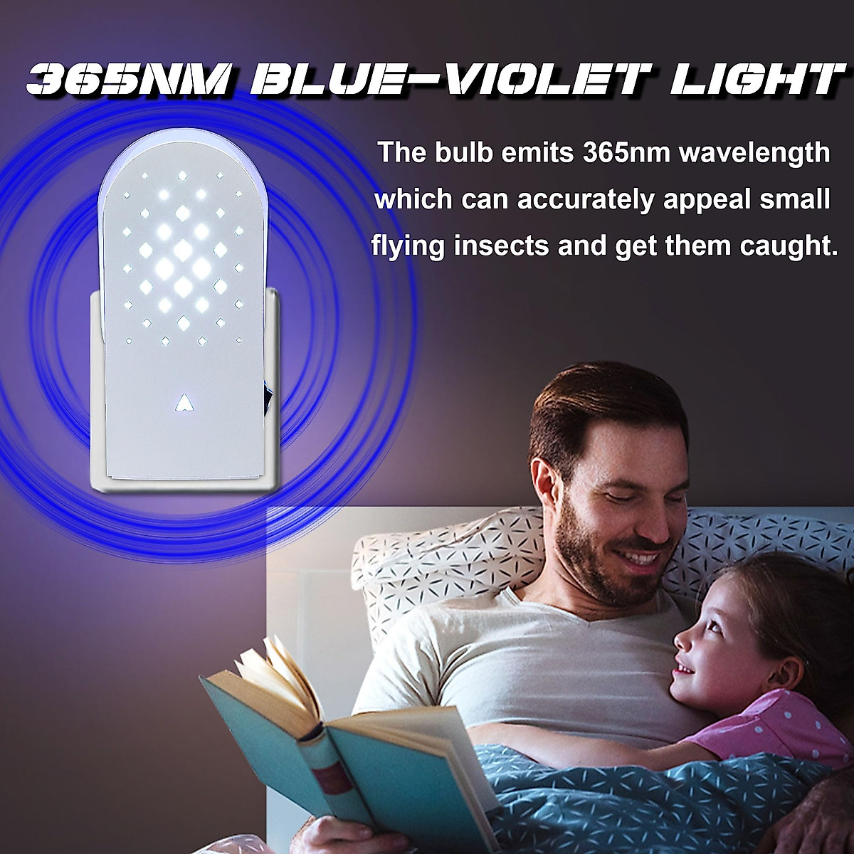 Phosooy 2 Packs Plug-in Mosquito Traps with 10 Glue Boards, Indoor Wall Insect Catchers with 365nm Blue-Violet Lights for Mosquitos, Moths, Fruit Flies, Gnats and Other Small Flying Bugs