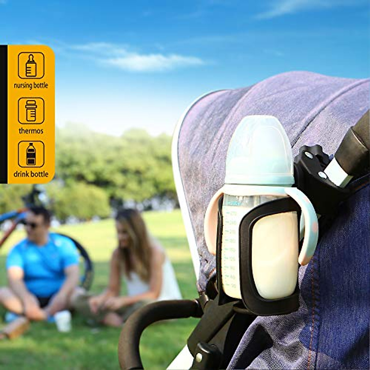 Pack of 2 Stroller Cup Holders, Universal Drinks Holder for Bikes, Trolleys or Walkers (2 Pack)