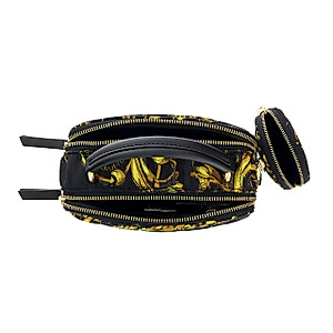 VERSACE JEANS COUTURE Black/Gold Small Nylon Shoulder Bag with Coin Purse for womens