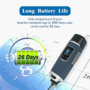 JWM Long Range Guard Tour Patrol System with Downloader, RFID Flashlight Security Guard Equipment with OLED Screen, Free Cloud Software, 2.4G Card for Long Distance Reading