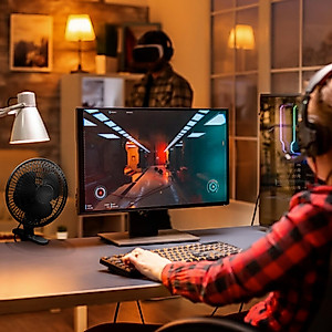 JOEY'Z 6 INCH - 2 Speed - Adjustable Tilt, Whisper Quiet Operation Clip-On-Fan with 5.5 Foot Cord and Steel Safety Grill (2, 6" Fan with 5 FT Cord)