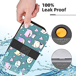 Cute Little Fox Adult Lunch Box, Bento Box, With Cutlery Set Of 3, 2 Compartments, Rectangular, Lunch Box For Adults