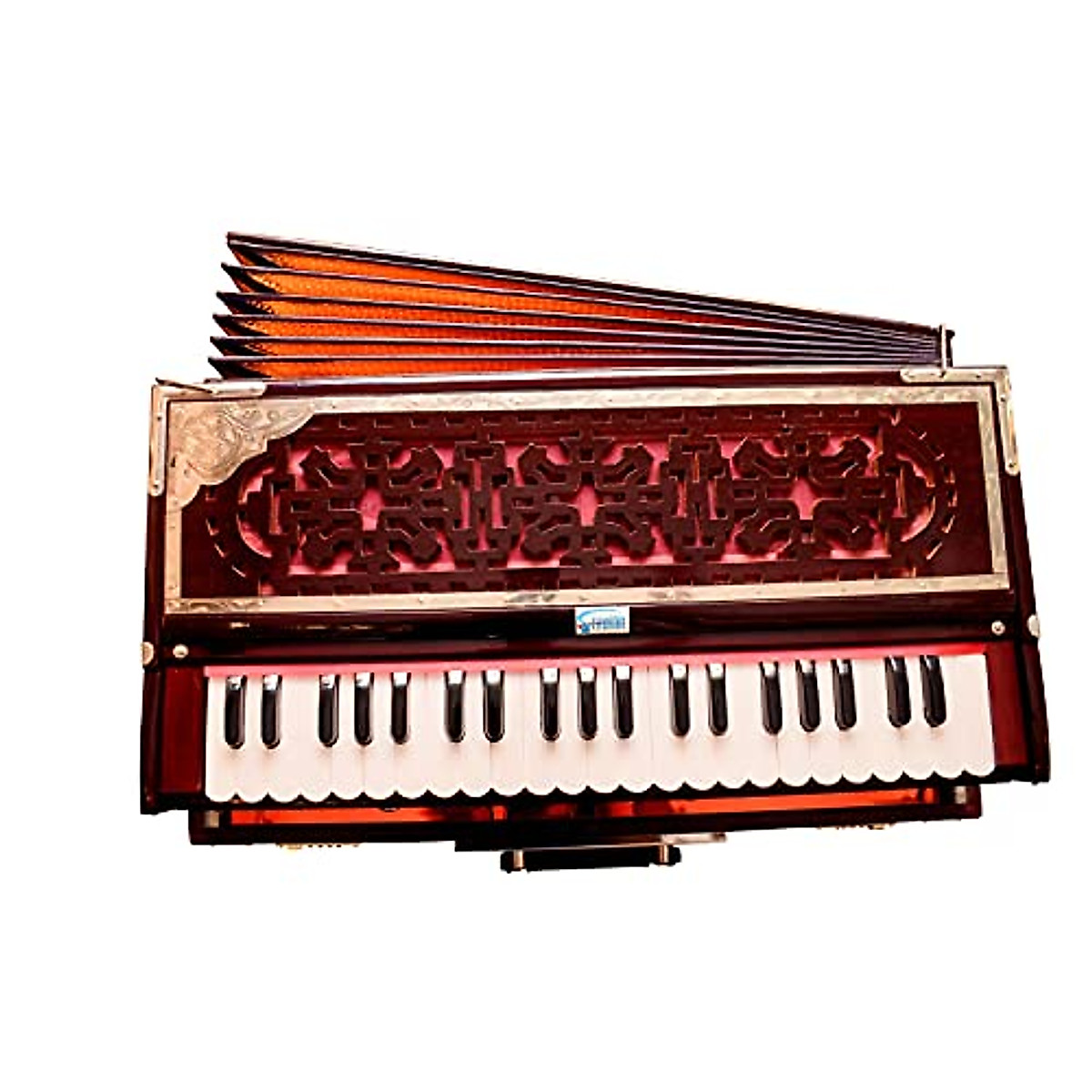 Non Scale Changer Harmonium LYDNSC-1 Concert Folding Auto Push Mohonlal Delux Double Reed 9Stopper 3 1/2 Octaves Burma Teak Wood Brass Work 7 Part Blow With Padding Bag buy only from LYDIAN