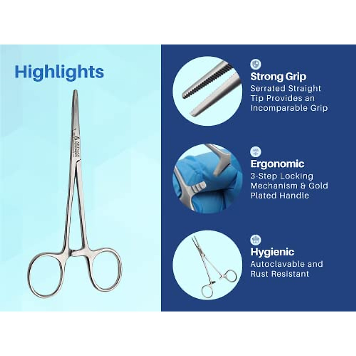 Artery Forceps Straight 5 inches Mosquito Orthodontic Dental Surgical hemostat by Wise LINKERS