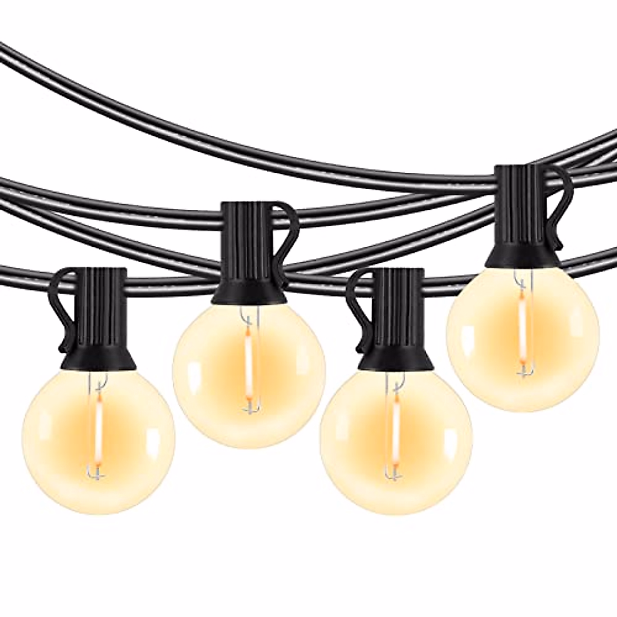 VMANOO Outdoor String Lights 25Ft 24 G40 LED Bulbs Waterproof for Outside Yard Gazebo Party Wedding Tents Porch Garden Bistro Pergola Backyard Deck Hanging Indoor Balcony Decor Patio Lights