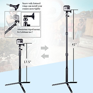 Smatree Selfie Stick Telescoping Compatible for G*Pro 13/12/ 11/10/Max/9/8/7/6/5/4/3+/3/Session/G*pro(2018)/Ricoh Theta S/V/Samsung Gear360/YI 4K/DJI OSMO Action 4/3/2 Camera