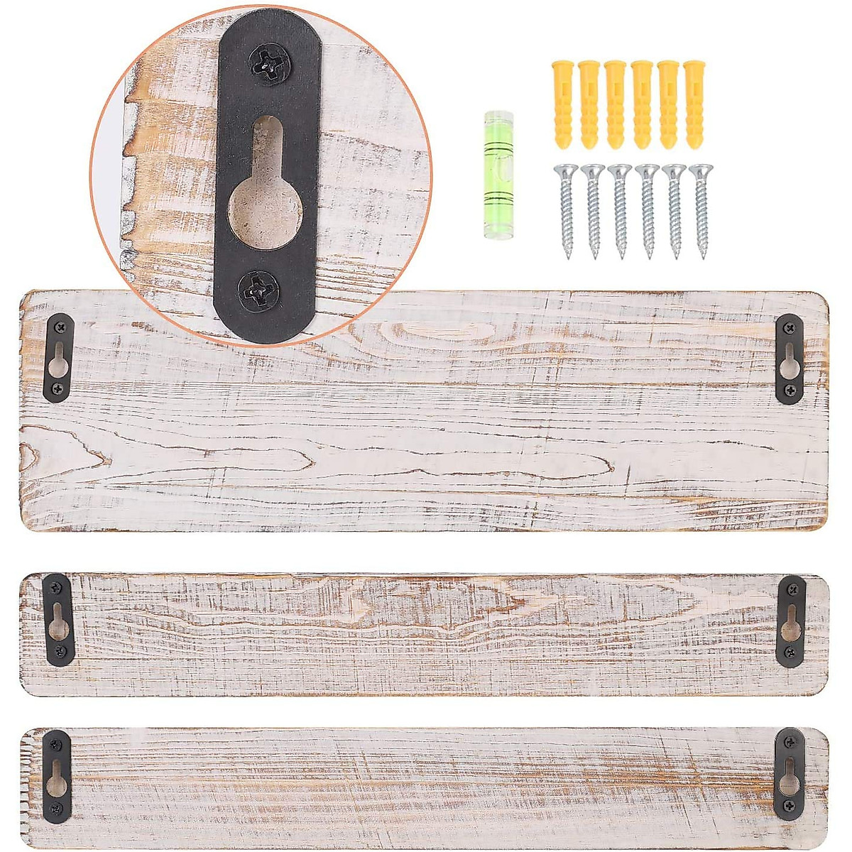 Coffee Mug Holder,Wall Mounted Coffee Mug Rack,Rustic Wood Cup Organizer with 12 Hooks,Kitchen Display Storage and Collection (White)