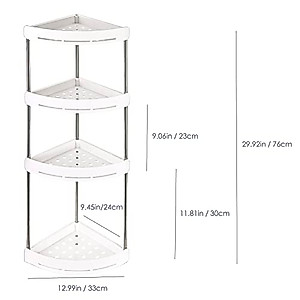 IYAR HOME 4 Tier Shower Caddy Organizer Shelf Corner Standing 12.99 x 9.45 x 29.92 Inches Shower Rack for Inside Shower & Kitchen Storage White