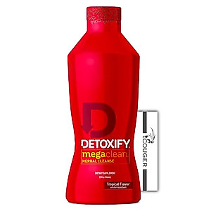 Couger Detox Premium Cleanse – Tropical Flavor – 32 oz – Herbal Detox Drink – with Couger Card Bundle