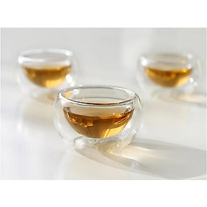 Yeme Double-walled Small Glass Tea Cups 50ML/1.7oz S01 (Set of 6)