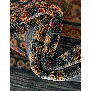 Rugs.com Kashkuli Gabbeh Collection Rug – 7' x 10' Blue Medium Rug Perfect for Bedrooms, Dining Rooms, Living Rooms