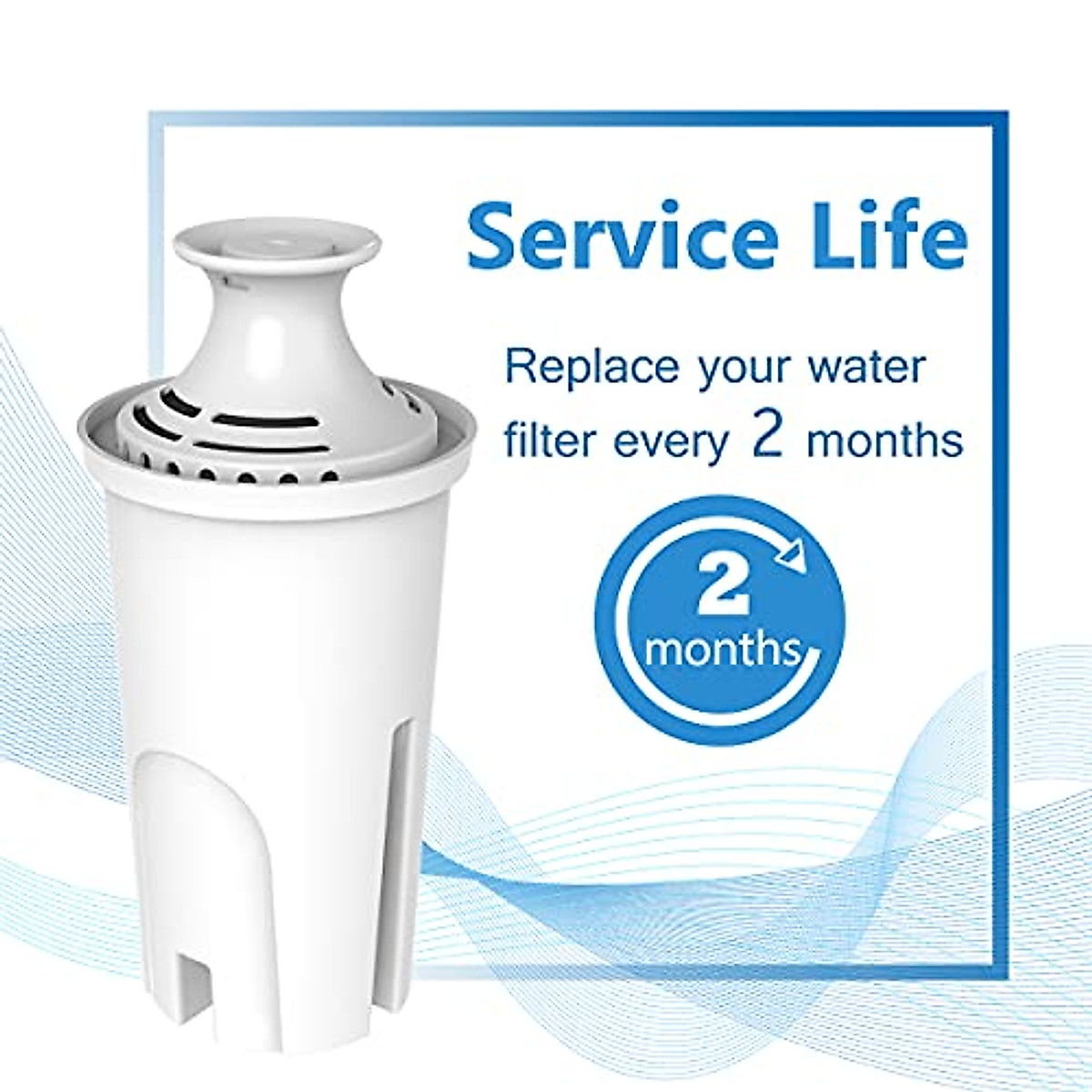 Hiwater Replacement for Brita® Filters, Pitchers, Dispensers, NSF 42 Certified Pitcher Water Filter, Compatiable with Brita® Classic OB03, Mavea® 107007, 35557, and More (Pack of 4)