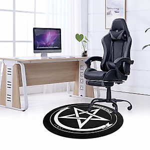 Honorstar Office Chair Mat for Carpet and Hardwood Floor Gaming Chair Mat Round 39 Inch Carpet Protector Desk Chair Mat for Rolling Chair Floor Mat Anti Slip for Home Office Gaming Room Black-A