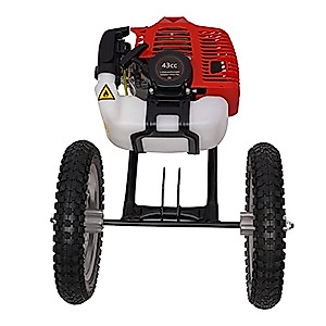 YUNLAIGOTOP Lawn Sweeper Push, 1.7HP 2-Stroke Portable Push Lawn Sweeper with Mudguard, Gas Powered Push Lawn Sweeper Broom, Gasoline Artificial Grass Sweeper for Streets, Lawns, Garden