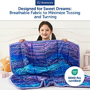 DREAMCARE Kids Weighted Blanket 5 Pounds, Cooling Weighted Blanket Kids, Weighted Blanket for Kids, 36"x 48" Toddler Weighted Blanket, Soft Weighted Blankets, Weighted Blanket for Toddler (Mermaid)