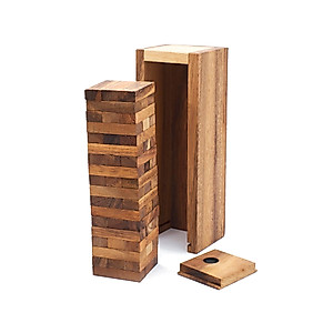 BSIRI Wood Tumbling Tower Game - Ideal for Party Games, Kids Games, Building Games, Camping Games, Outdoor Games for Adults and Family, Classic Stacking Block Games for Challenging Your Skills