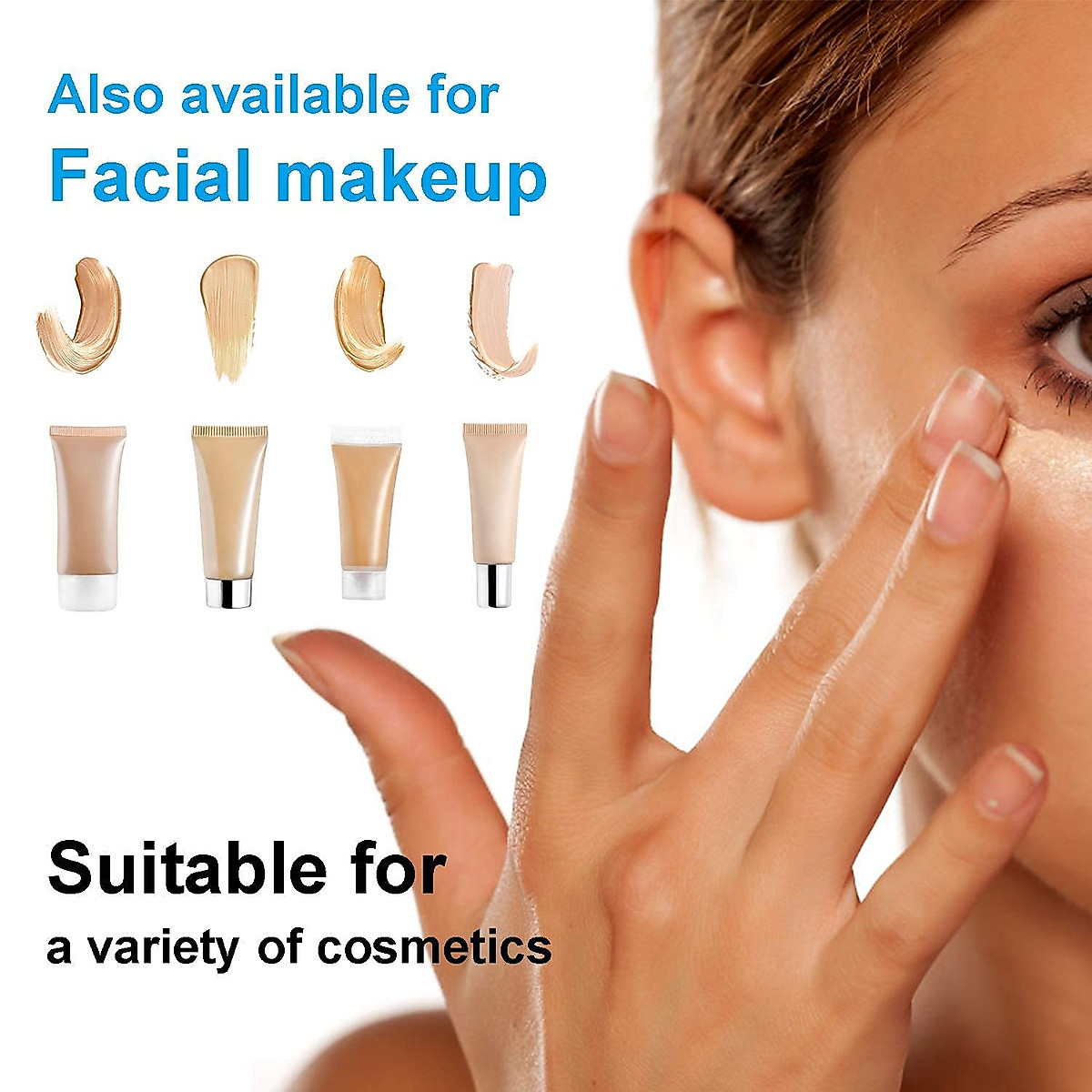 2 Large Fluffy Powder Puff, Body Cosmetic Powder Puff, Soft Face Body Powder Puff for Baby& Kid& Adult (3.2 Inch with Hand Holder, Blue)