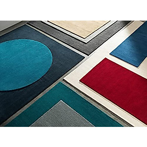 Brockton Solid Wool Modern Farmhouse Area Rug - Suitable for Living Room Bedroom -0 Wool - Hand Loomed - Medium Pile - Beige, Cream - 6' x 9'