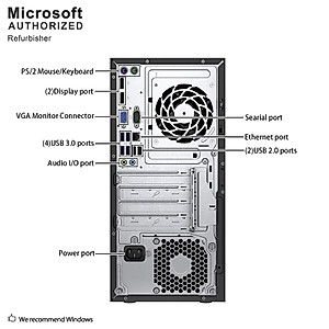 HP ProDesk 600 G2 Tower Desktop PC, Intel Quad Core i5 6500 up to 3.6GHz, 16G DDR4, 240G SSD + 1T HDD, WiFi, BT 4.0, DVD, Windows 10 Pro 64-Multi-Language Support English/Spanish/French (Renewed)