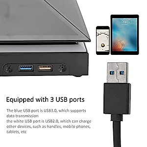 Console Cooling Fan Cooling Fan 3 Wind Speeds Colorful Light Touch Switch with LED Light Bar 3 USB Ports for Console