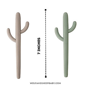 Hollow Teething Tube, Silicone teether, Ages 0+ BPA Free with Cleaning Brush, Teething Straws for Babies, freezable Baby teether, Teething Sticks for Babies(1 Pack) (Sahara) Wolf+Sheep