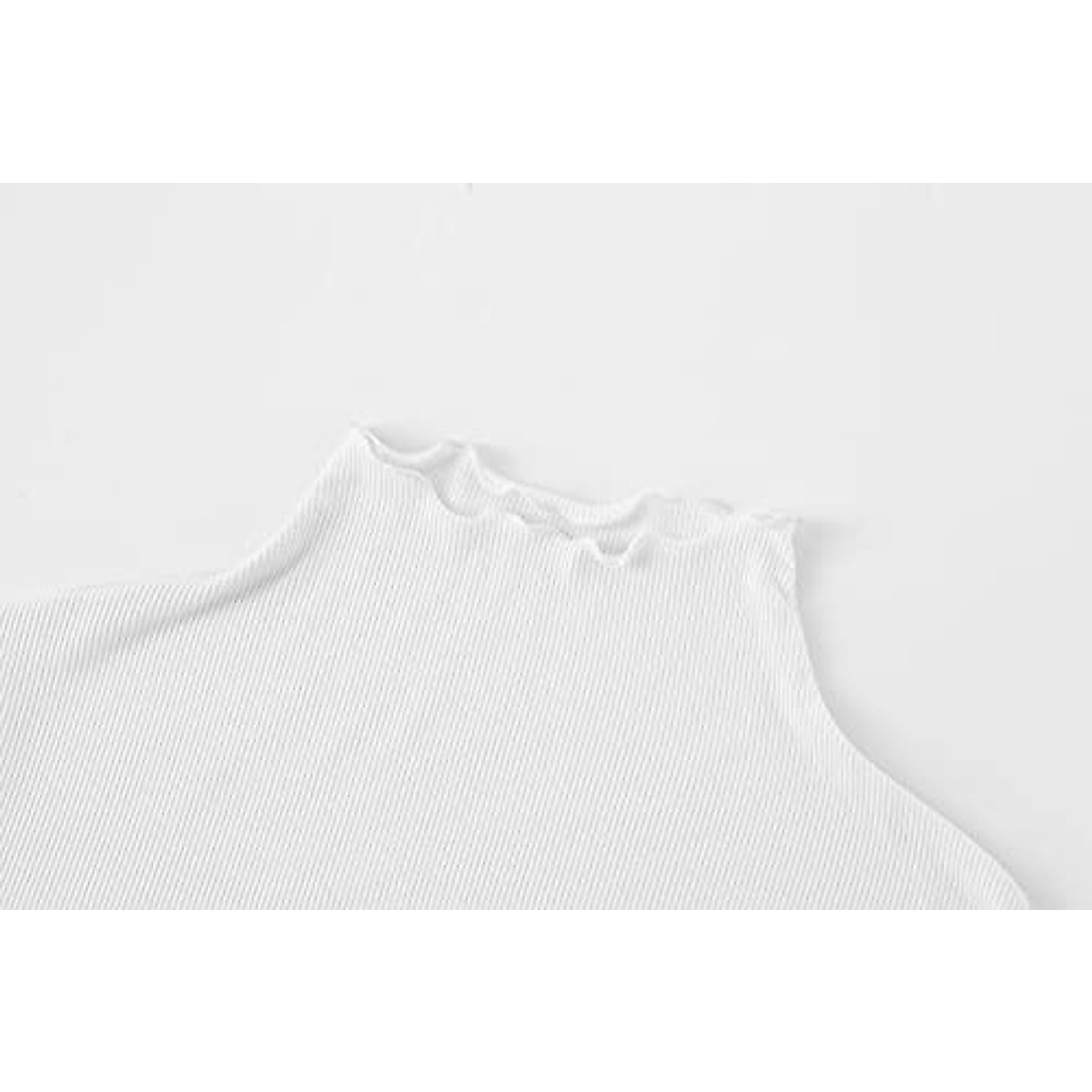 KLOTHO Long Sleeve Shirts for Women Dark Academia Clothing White Mock Turtleneck Top Large