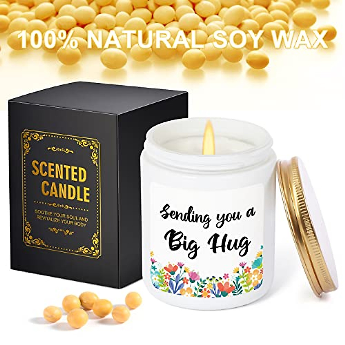 Lavender Scented Candles - Sending You a Big Hug - Birthday Christmas Gift for Women,Friends,her - Inspirational Gifts Thinking You Gifts Friendship Presents for Female Sister Coworker