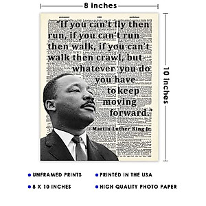 Inspirational Martin Luther King Poster "If You Can't Fly" 8x10 Motivational Wall Art & Positive Affirmations Wall Decor for Bedroom Teen Girl Boy - MLK Quotes Decor & Office Decor for Men, Women