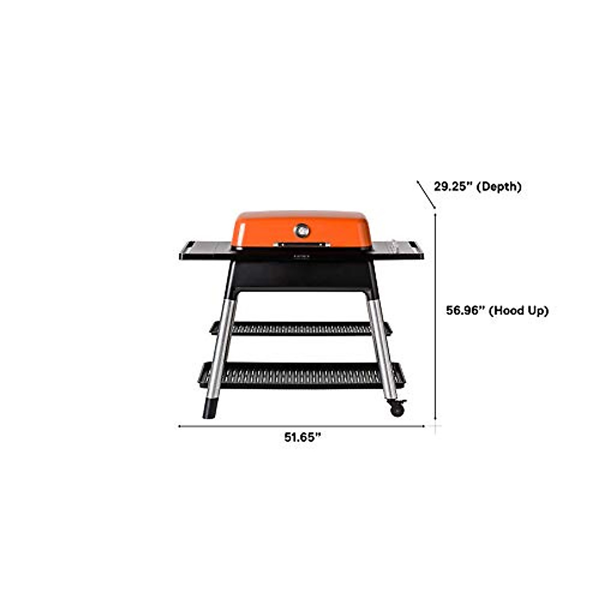 Everdure FURNACE 3-Burner Gas Grill, Liquid Propane Portable BBQ Grill with Die-Cast Aluminum Body and Fast-Ignition Technology, 466 Square Inches of Grilling Surface, Adjustable Height, Orange