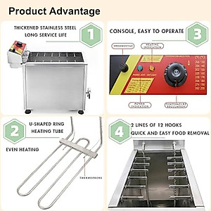 YXCUSAM Commercial Electric Fryer, 25L Cheese Hot Dog Stick Machine Sausage Grill Stove, 3000W Sausage Frying Equipment,for Kitchen
