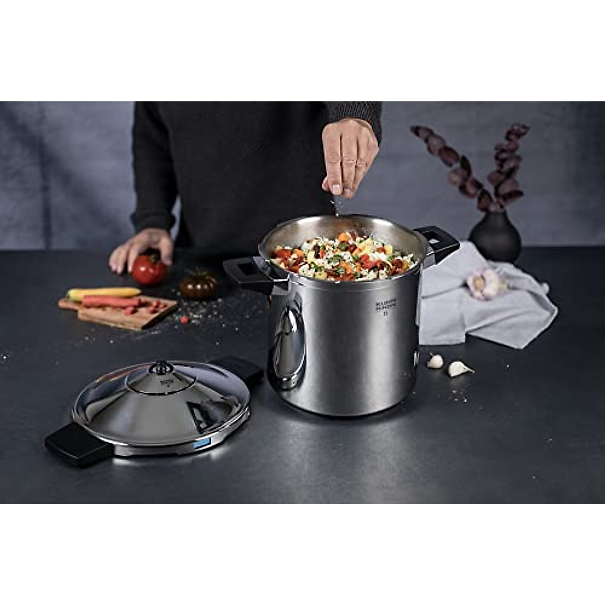 Kuhn Rikon Duromatic Hotel Stainless Steel Pressure Cooker with Side Grips, 12 Litre / 28 cm