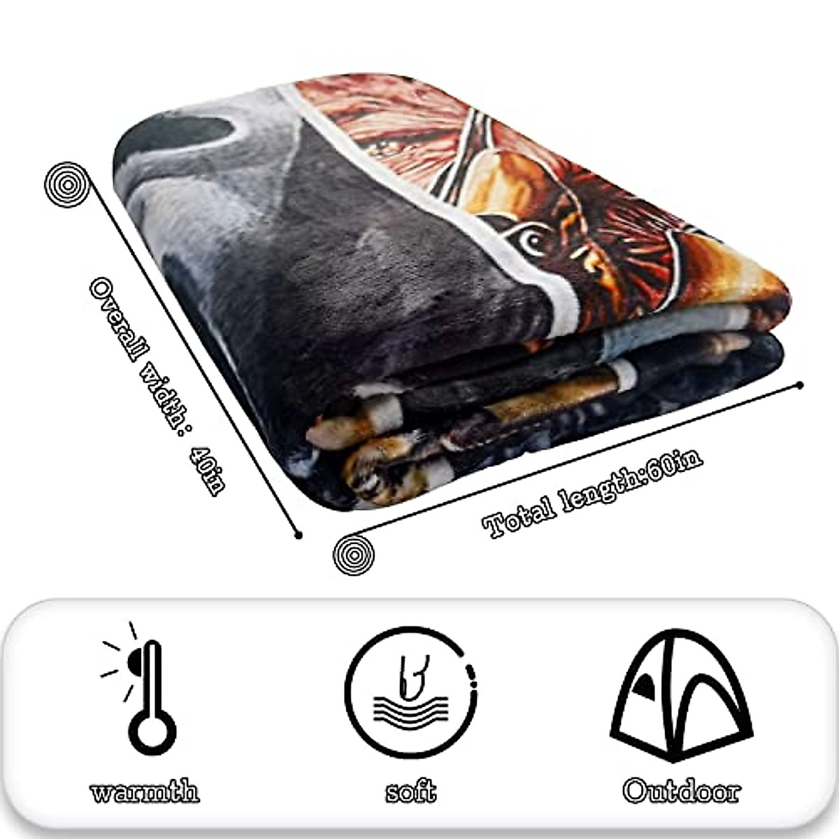 Horror Movie Blankets for Adults，Halloween Fleece Horror Throw Blanket for Couch,Bed and Sofa.Soft Cozy Fuzzy Blankets,Lightweight Flannel Blanket (60"× 40")