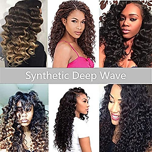 22-28 Inch Deep Wave Twist Crochet Hair Natural Synthetic Braid Hair Afro Curls Ombre Braiding Hair Extensions Hair ,C,5/piece/28 inch