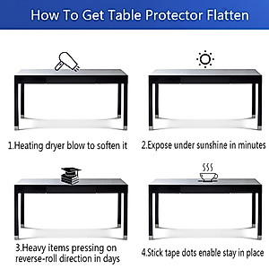 PVC Clear Table Protector - Multisize Thick Transparent Plastic Desk Cover, Rectangular Night Stand, Office & Computer Desk, Sofa Child Table, Small Desk Protector 12x24 in.