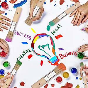 COCODE Wooden Stencil Brush (Set of 3), Natural Bristle Brushes Perfect for Acrylic Painting, Oil Painting, Watercolor Painting, Stencil Project, Card Making and DIY Art Crafts