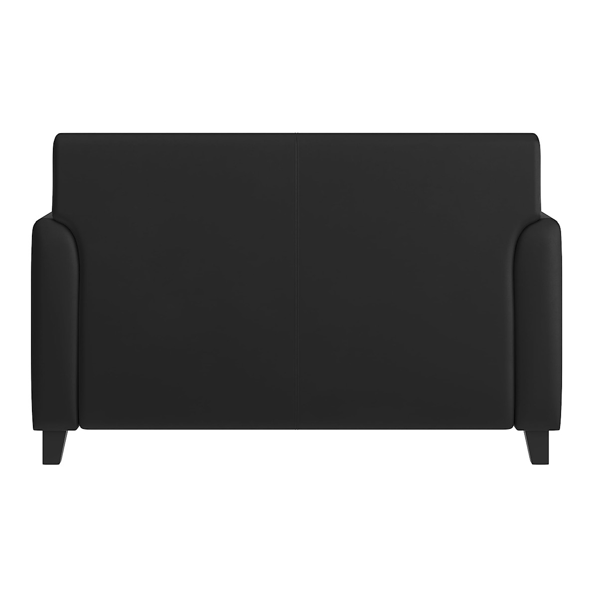 Flash Furniture Hercules Diplomat Series LeatherSoft Upholstered Loveseat, Modern Small Sofa for Living Room or Office, Black