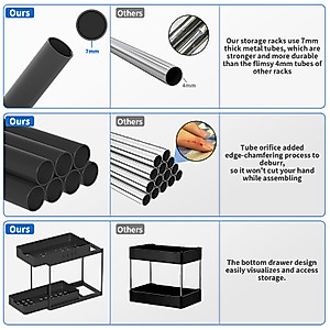 Kitchen Organizers and Storage 2 Pack Adjustable Height Under Sink Organizers and Storage with Removable Basket 2 Tier Bathroom Cabinet Organizer Pull Out Laundry Room Organization for Pantry