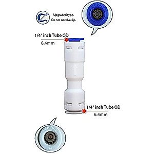 ESHIONG 1/4" Push to Connect One Way Check Valve for RO(Reverse Osmosis) Water Filter,NSF Certified Plastic Quick Connect RO Fittings (6 pcs)
