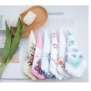 La closure Women's 100% Cotton Handkerchiefs Print Floral Handkerchief Assorted Pack