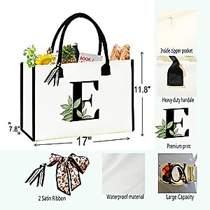 SANCABA 20th 30th 40th 50th Gfits Tote Bag Initial Monogrammed Bag,Personalized Beach Bag Reusable Bags,Wedding Bride Bridemaids