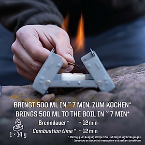 Esbit 1300-Degree Smokeless Solid 14g Fuel Tablets for Backpacking, Camping, and Emergency Prep, 12 Pieces,White