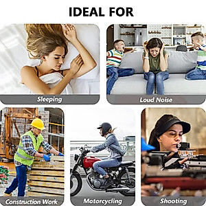 Silicone Ear Plugs for Noise Reduction 2 Pairs 30dB Highest NRR Ultra Soft Reusable Ear Plugs for Sleeping Noise Cancelling for Work, Travel, Shooting, Sleep Snoring, 8 Ear Tips in XS/S/M/L, Black……