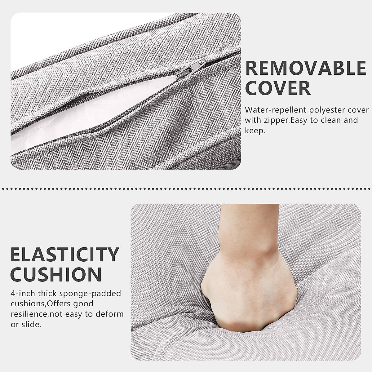 HUMMUH Patio Swivel Chairs Set of 2,PE Wicker Outdoor Rocker Chairs Bistro Set Porch Balcony Furniture with Cushions